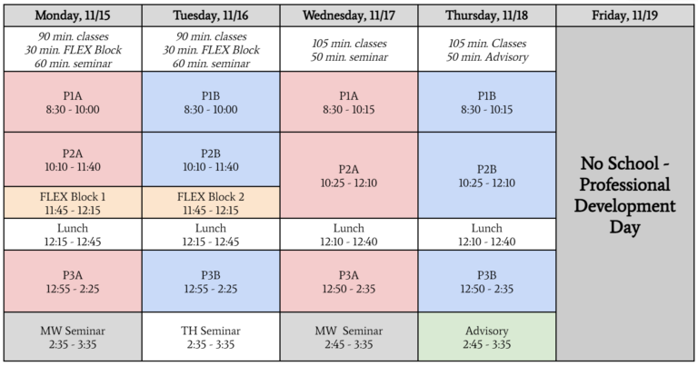 Week 14 Schedule Week 14 Schedule