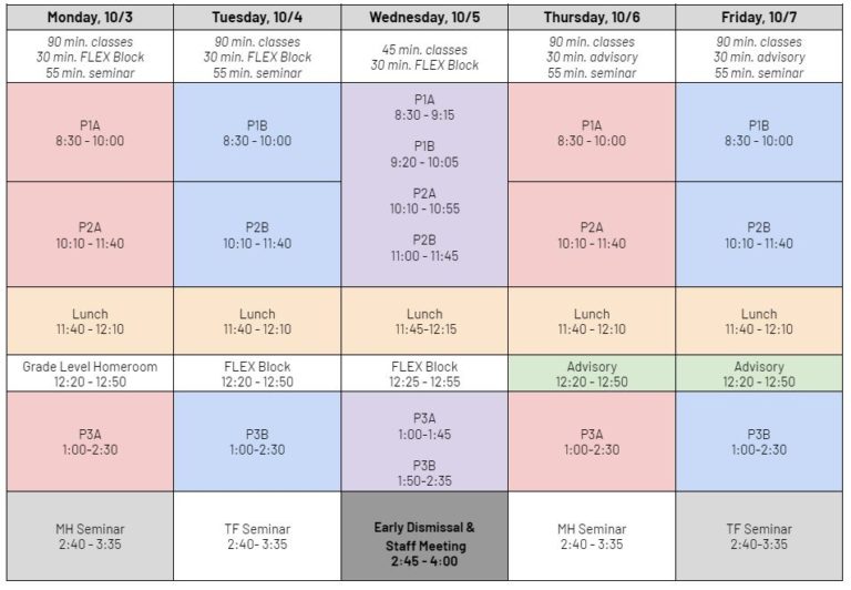 Week 8 Schedule