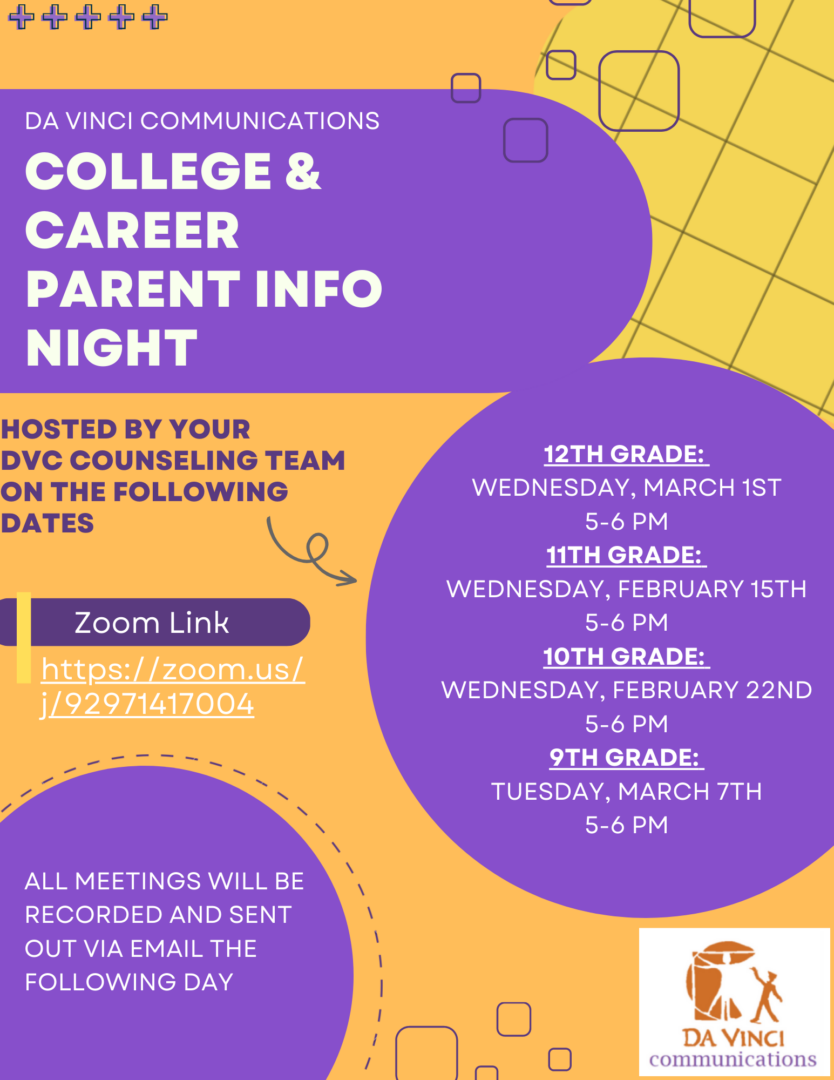TODAY: 12th Grade Parent Info Night