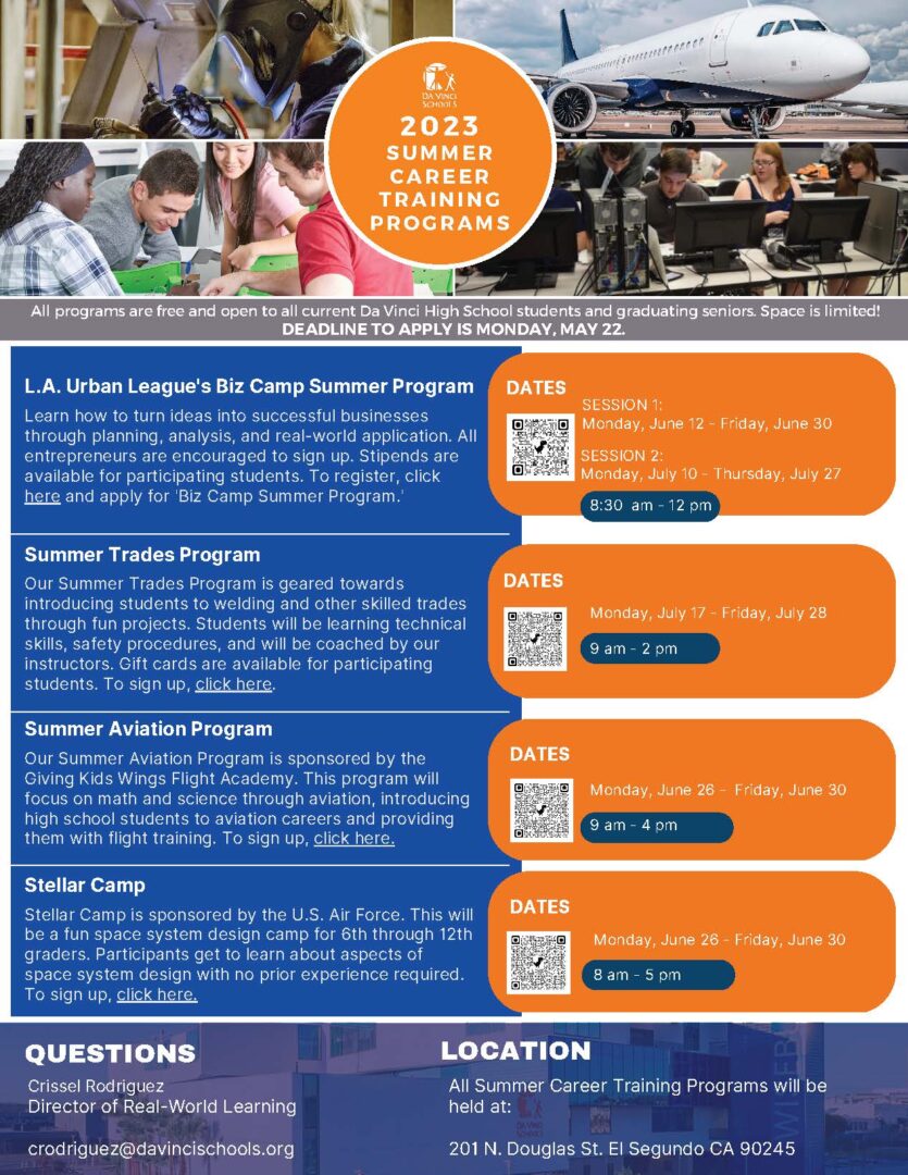 2023 Summer Career Training Programs – Apply by May 22!